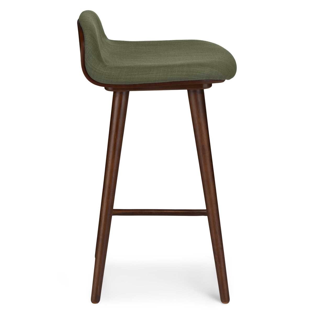 Leto Counter Stool - Walnut and Olio Green – The Furniture Shop - Toronto
